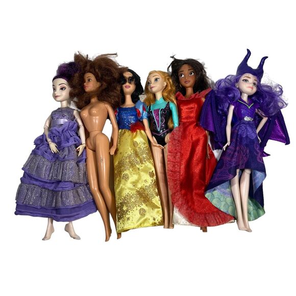 Mattel | Toys | Mattel Barbie Lot 6 Girl Dolls Disney Descendants Snow ...